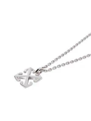 Off-White Arrows Pendant Necklace - Silver