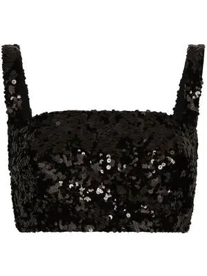 Dolce & Gabbana Sequin-embellished Cropped Top