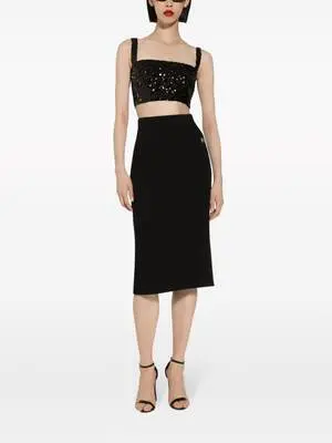 Dolce & Gabbana Sequin-embellished Cropped Top
