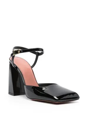 Amina Muaddi Charlotte 95 Patent Leather Pumps