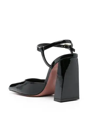 Amina Muaddi Charlotte 95 Patent Leather Pumps