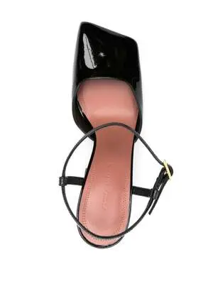 Amina Muaddi Charlotte 95 Patent Leather Pumps