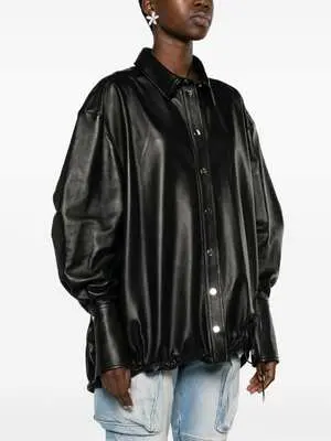 Attico Leather Shirt Jacket