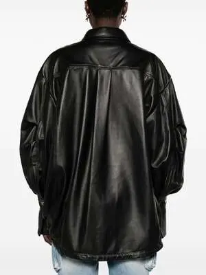 Attico Leather Shirt Jacket