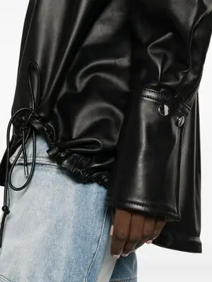 Attico Leather Shirt Jacket