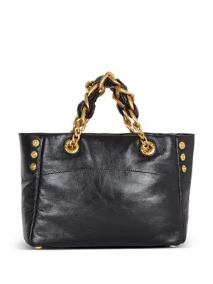 Balmain Small 1945 Soft Leather Tote Bag - Black