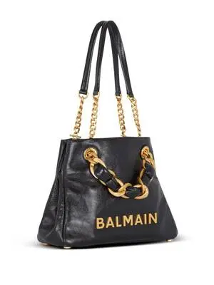 Balmain Small 1945 Soft Leather Tote Bag - Black