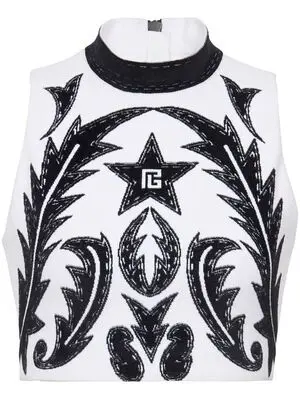 Balmain Baroque Cropped Top