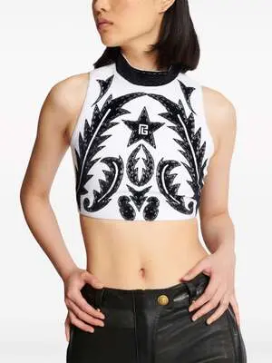 Balmain Baroque Cropped Top
