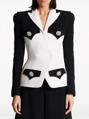 Balmain 4-button Two-tone Crepe Blazer