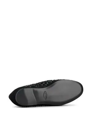 TOD'S Kate Embellished Suede Loafers