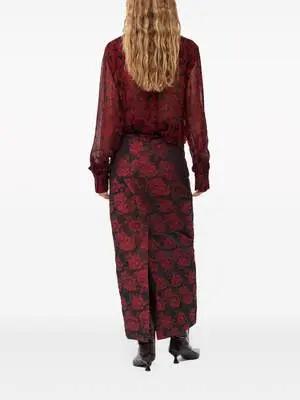 GANNI Botanical-print Jacquard Maxi Skirt