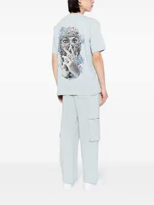 IH NOM UH NIT Pearl Roses Logo-print T-shirt - Blue