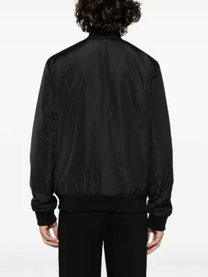 EA7 Logo-patch Zip-up Bomber Jacket - Black