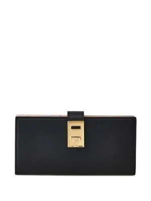 FERRAGAMO Hug Continental Leather Wallet - Black