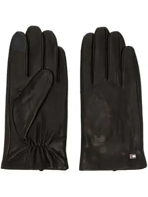 Tommy Hilfiger Leather Gloves With Logo Patch