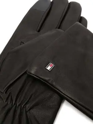 Tommy Hilfiger Leather Gloves With Logo Patch