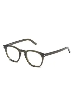 Saint Laurent Polished-effect Round-frame Glasses