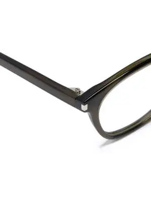 Saint Laurent Polished-effect Round-frame Glasses