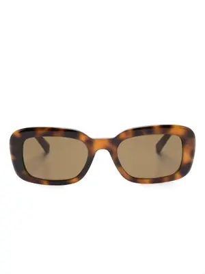 Saint Laurent Tortoiseshell Rectangle-frame Sunglasses - Brown