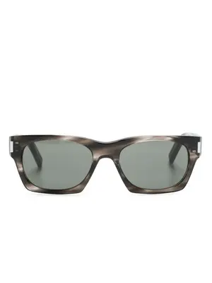 Saint Laurent Sl 402 Rectangle-frame Sunglasses - Brown