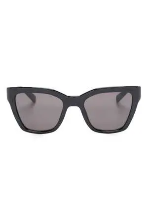 Saint Laurent Logo Square-frame Sunglasses - Black