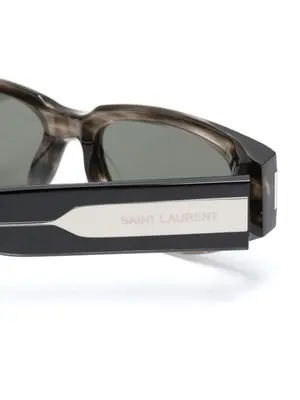 Saint Laurent Tortoiseshell Oval Sunglasses - Black
