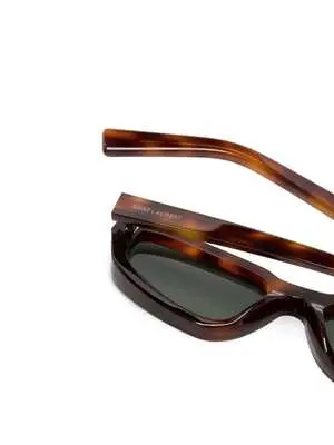 Saint Laurent Tortoiseshell Rectangle Sunglasses