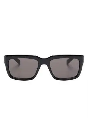 Saint Laurent Logo Rectangle Sunglasses - Black