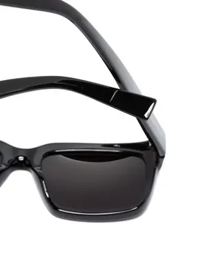 Saint Laurent Logo Rectangle Sunglasses - Black