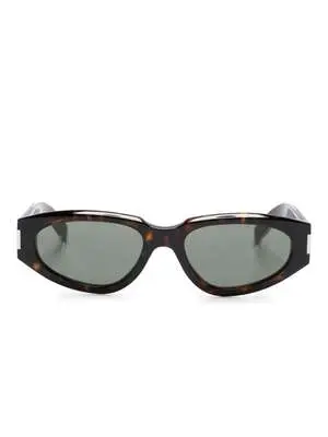 Saint Laurent Tortoiseshell Oval Sunglasses - Brown