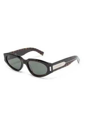 Saint Laurent Tortoiseshell Oval Sunglasses - Brown