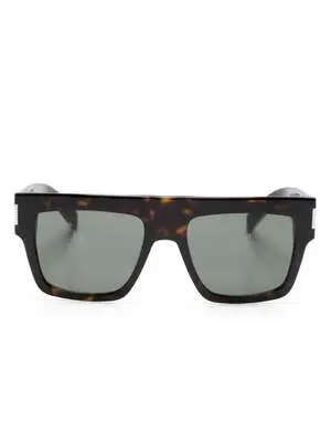 Saint Laurent Wellington-frame Sunglasses - Brown