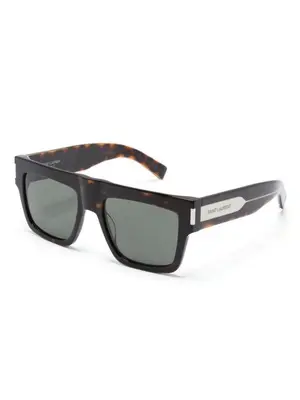 Saint Laurent Wellington-frame Sunglasses - Brown