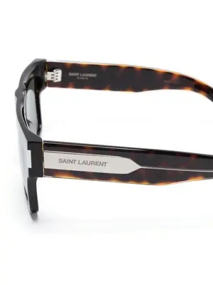 Saint Laurent Wellington-frame Sunglasses - Brown