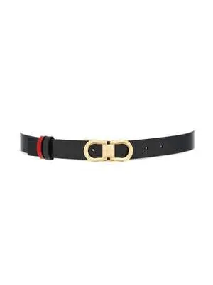FERRAGAMO Gancini Buckle Reversible Leather Belt - Black
