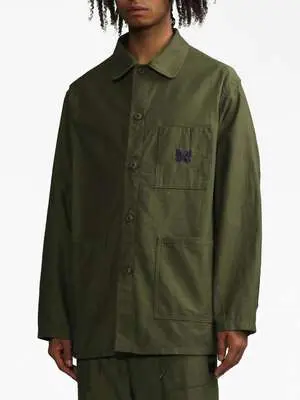 Needles Embroidered Cotton Shirt Jacket - Green