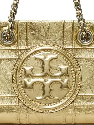 Tory Burch Mini Fleming Soft Metallic Chain Quilted Tote Bag