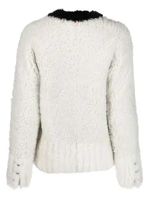 Thom Browne Shearling V-neck Cardigan