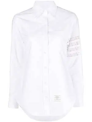 Thom Browne Logo Patch Buttoned Shirt - White
