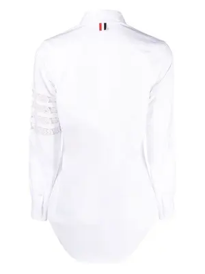 Thom Browne Logo Patch Buttoned Shirt