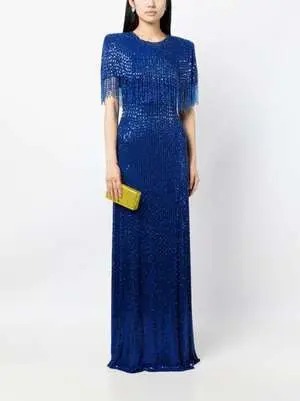 Jenny Packham Lyla Embellished Gown - Blue
