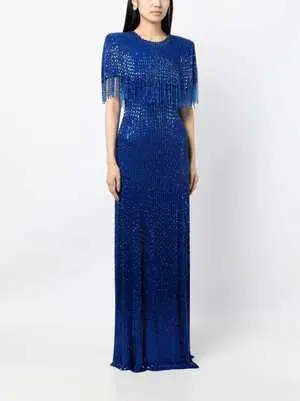 Jenny Packham Lyla Embellished Gown - Blue
