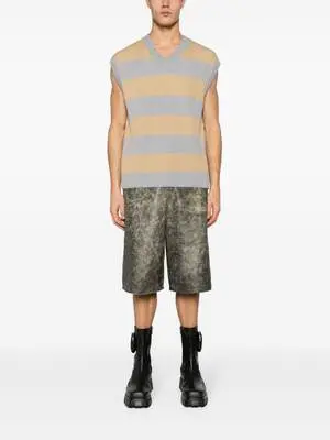 Moschino Patch Striped Virgin Wool Vest