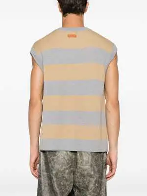 Moschino Patch Striped Virgin Wool Vest