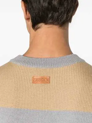 Moschino Patch Striped Virgin Wool Vest