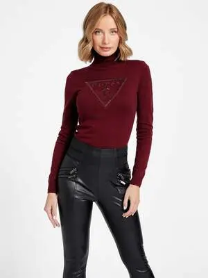 GUESS FACTORY Herika Turtleneck Sweater - Red