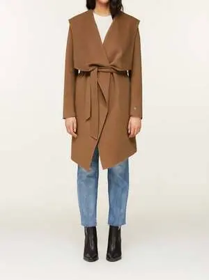 Soia & Kyo Samia Belted Wool Coat In Camel - Brown