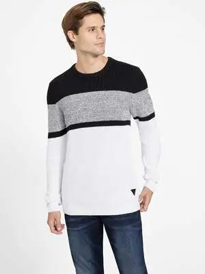 GUESS FACTORY Atlas Colorblock Sweater - White