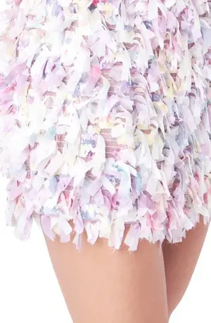 English Factory Ribbon Texture Mini Skirt - Mauve